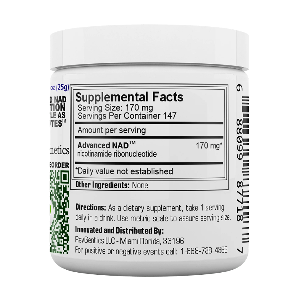 Advanced NAD Supplement Powder- 25 Gram Jar NAD+ Precursor for Cellular ...