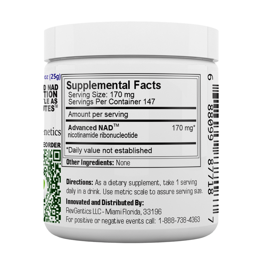 Advanced NAD Supplement Powder- 25 Gram Jar NAD+ Precursor for Cellular ...